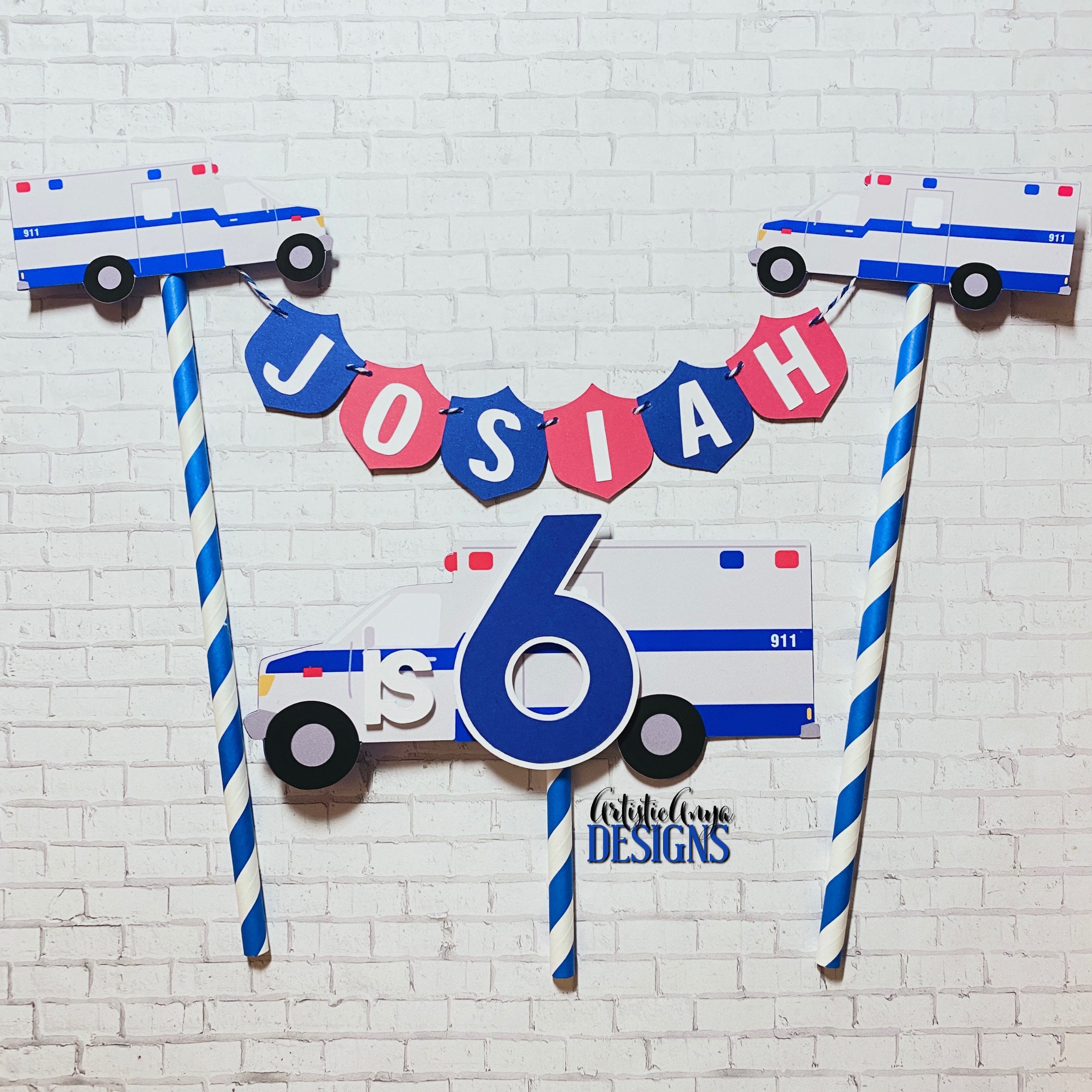 First Responder Cake Bunting Topper and Mini Age Fire Truck - Etsy Canada