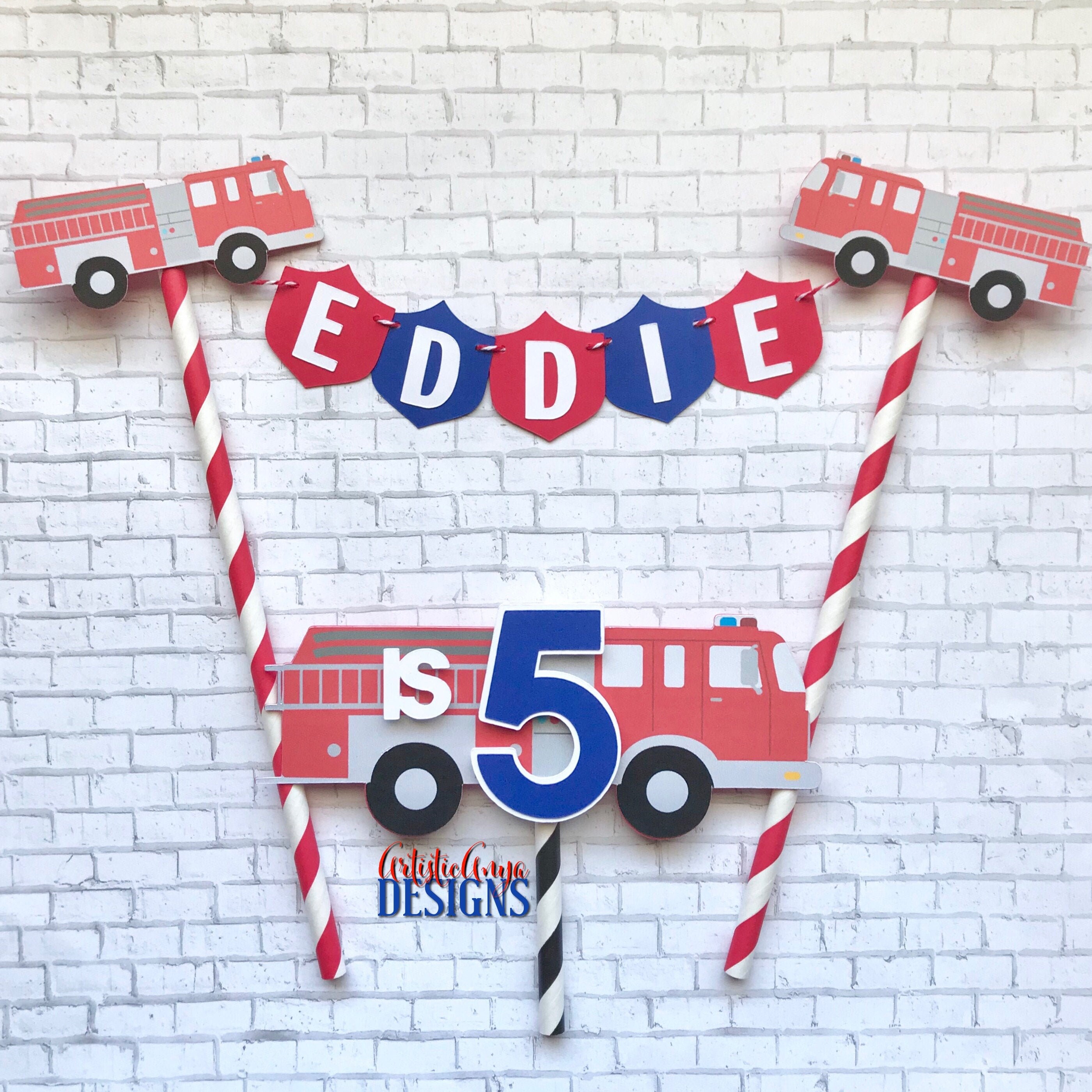 First Responder Cake Bunting Topper and Mini Age Fire Truck - Etsy Canada