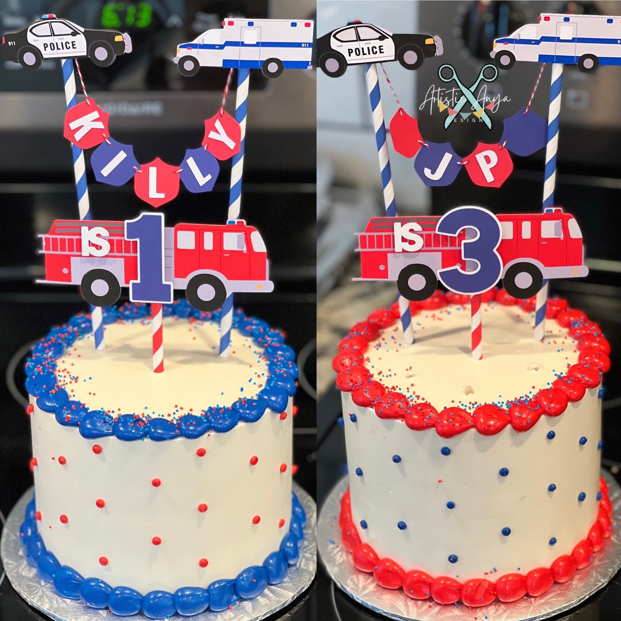 First Responder Cake Bunting Topper and Mini Age Fire Truck - Etsy Canada