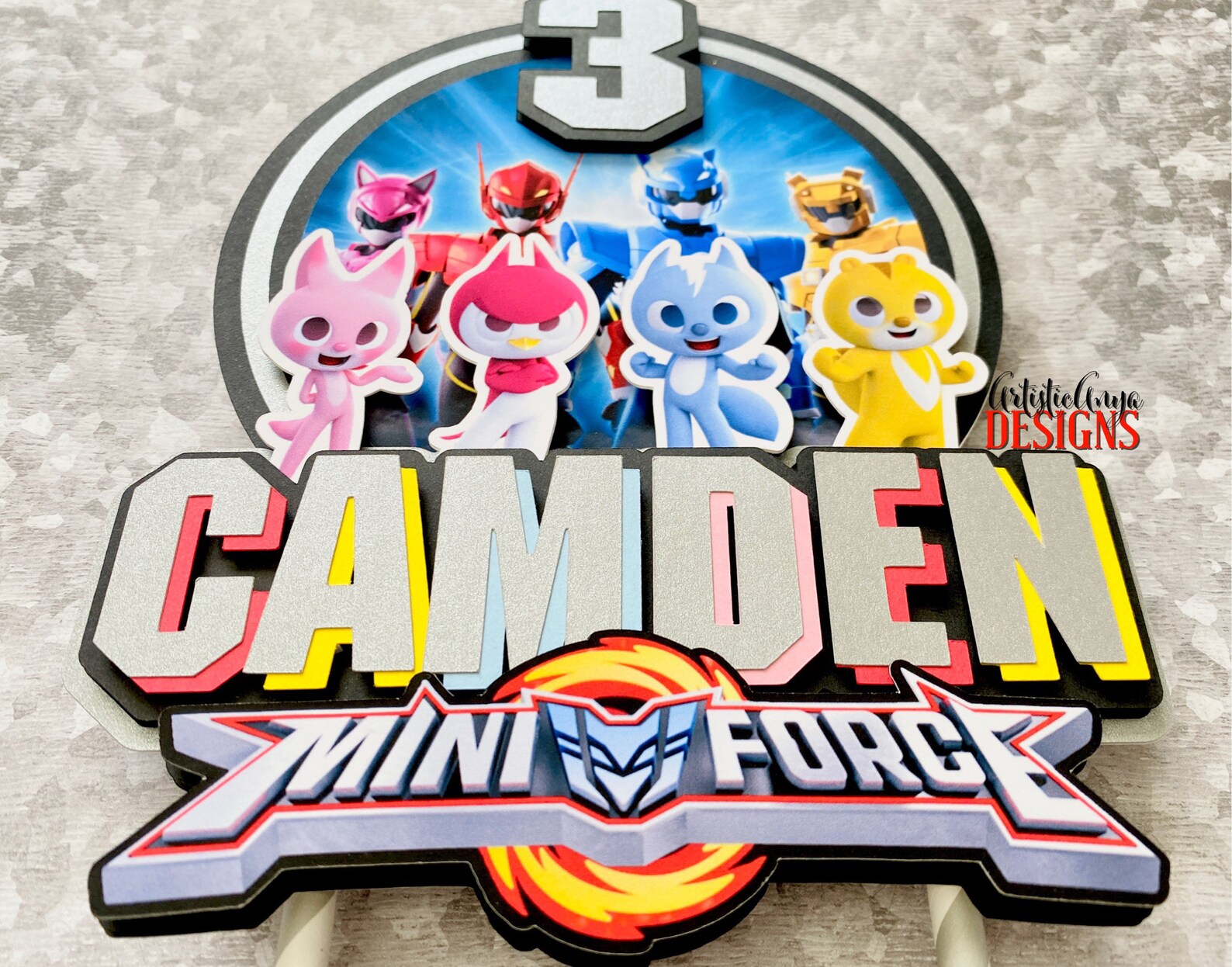 Mini Force Cake Topper Mini Force Party Decorations - Etsy