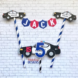 First Responder Cake Bunting Topper and Mini Age Fire Truck Cake Topper ...