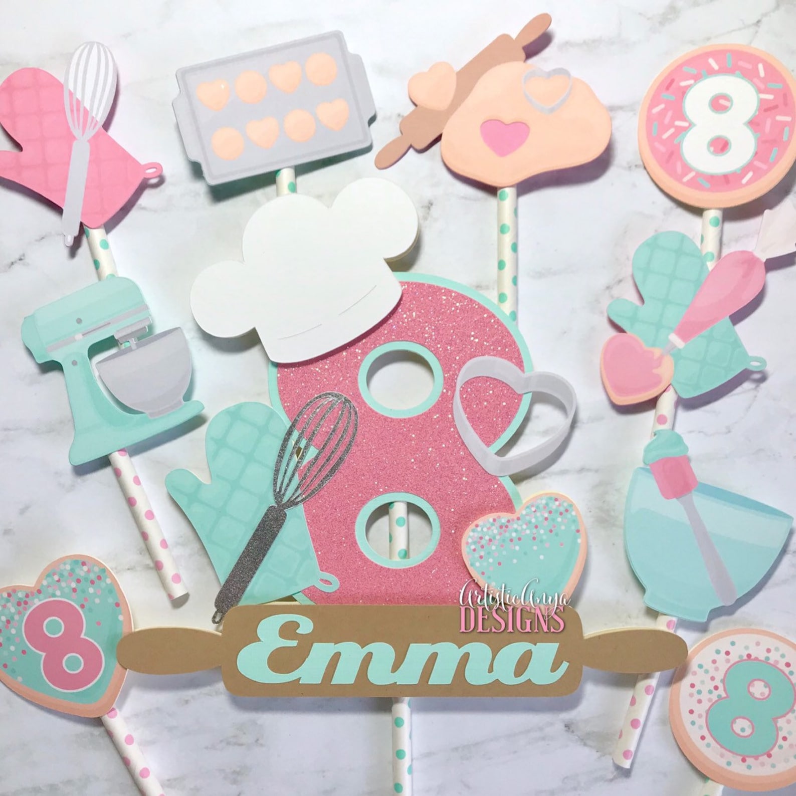 Little Baker Cupcake Toppers set of 12 Baking Party | Etsy