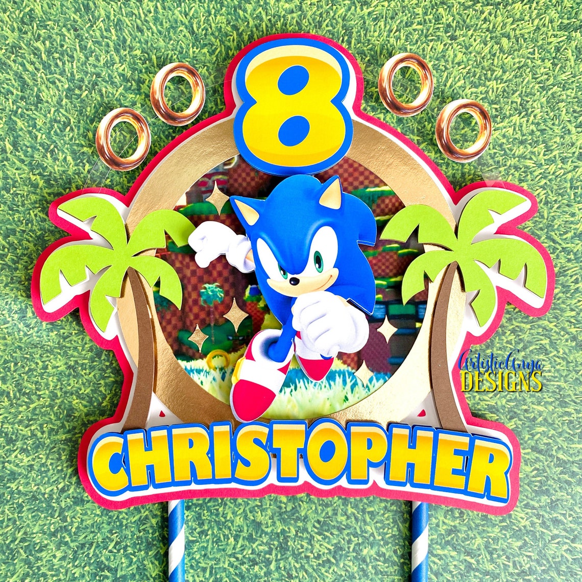 Sonic the Hedgehog Cake Topper Sonic Party Decorations - Etsy
