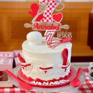 Little Baker Red Cake Topper - Baking Party Decorations - Little Chef ...