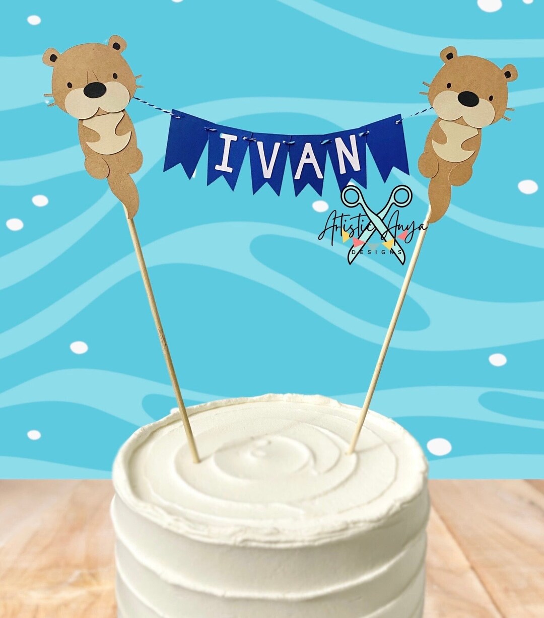 Otter Cake Bunting Topper - Smash Cake - Otter Birthday - Etsy