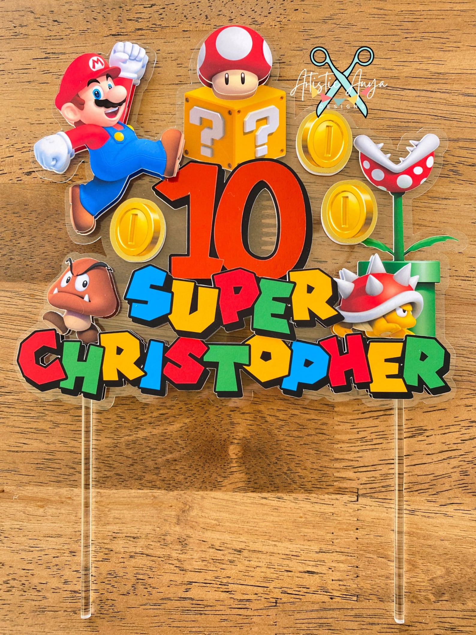 Super Mario Cake Topper Mario Party Decorations - Etsy