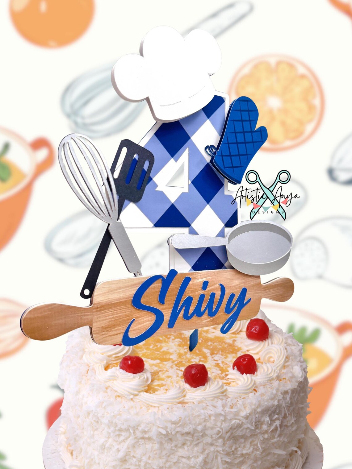 Little Chef Blue Cake Topper - Tiny Chef Party Decorations - Little ...