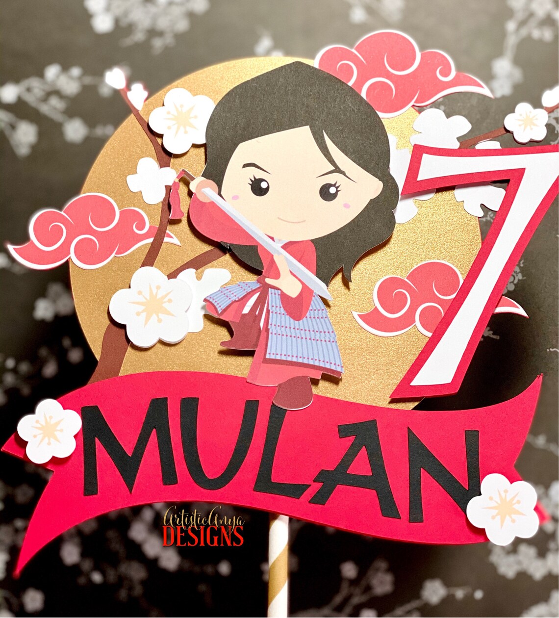 Mulan Cake Topper Warrior Princess Decorations - Etsy