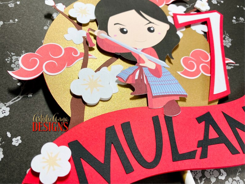 Mulan Cake Topper Warrior Princess Decorations - Etsy
