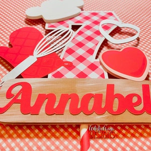 Little Baker Red Cake Topper - Baking Party Decorations - Little Chef ...
