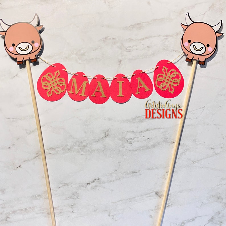 Year of the Ox - Red Egg and Ginger Party - Personalized Cake Bunting ...