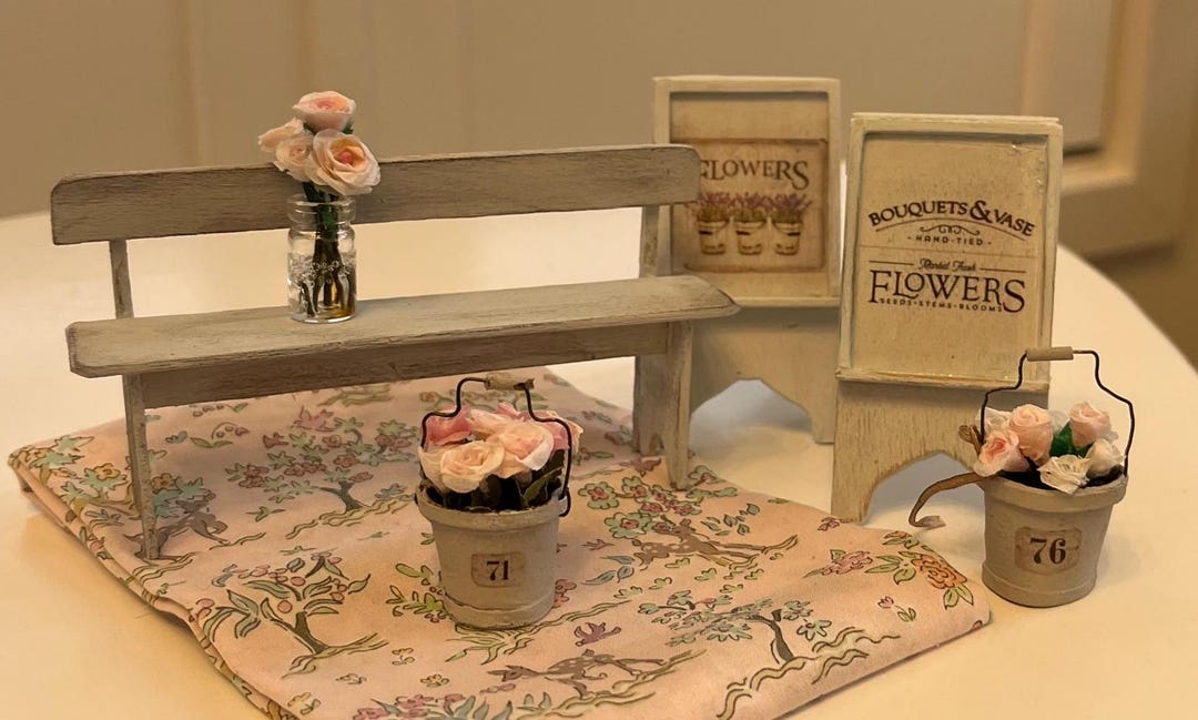 1/12 Scale Rustic Wooden Bench, This Miniature Bench Will Look ...