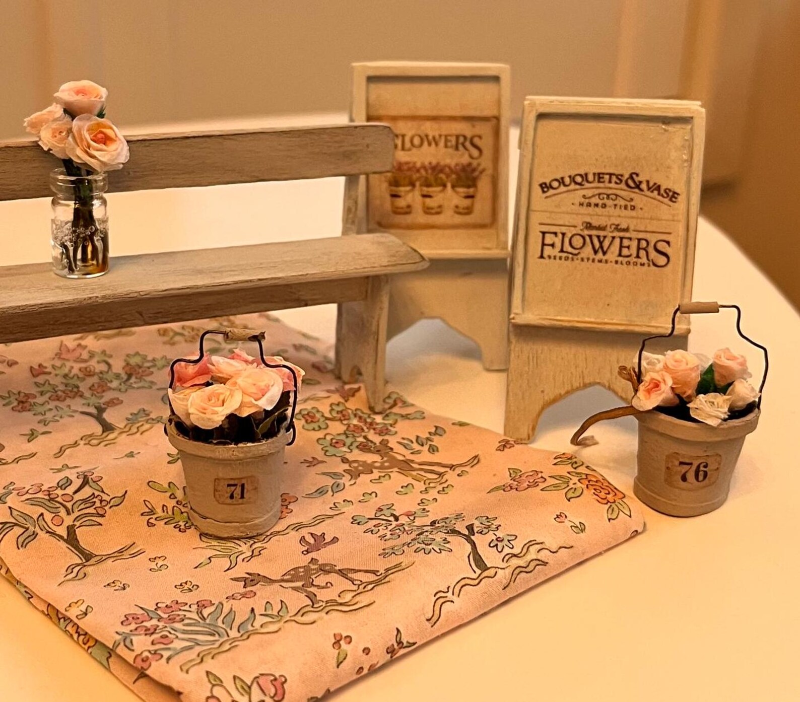 1/12 Scale Rustic Sandwich Board for Flowershop ,all Handmade With Wood ...