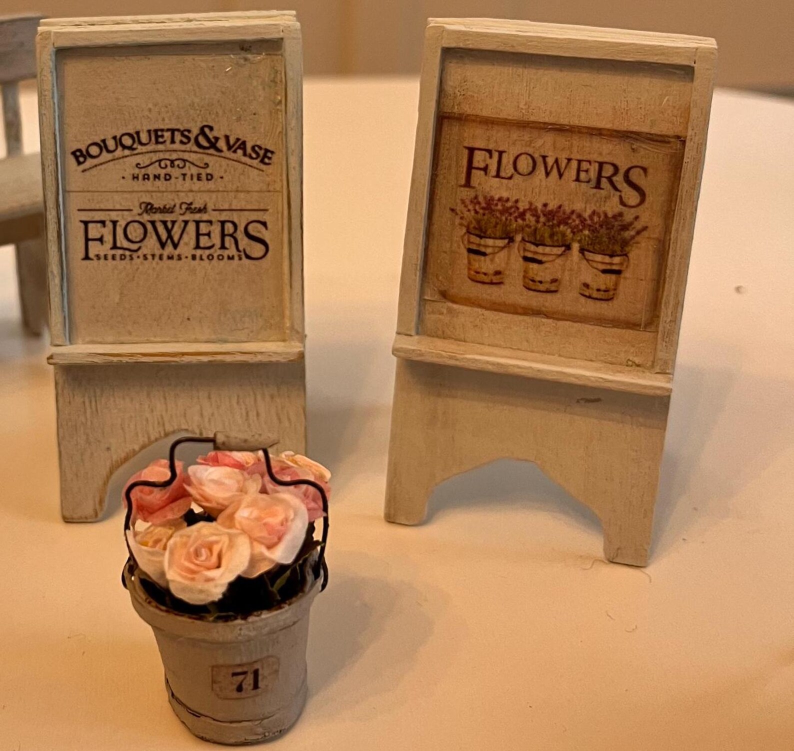 1/12 Scale Rustic Sandwich Board for Flowershop ,all Handmade With Wood ...