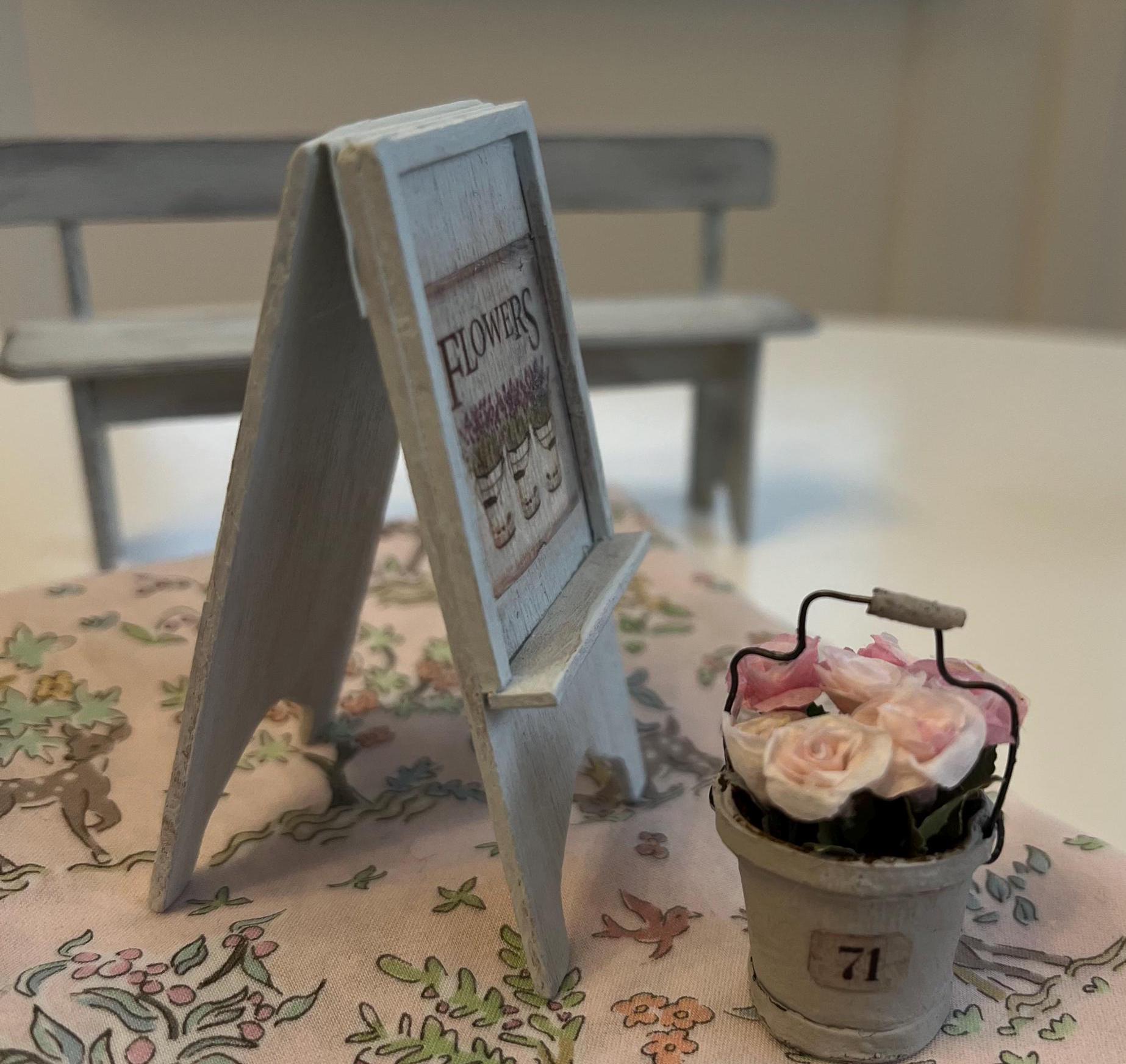 1/12 Scale Rustic Sandwich Board for Flowershop ,all Handmade With Wood ...