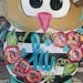 Owl Door Hanger Owl Wreath Spring Door Decor Owl Sign Personalized Door ...