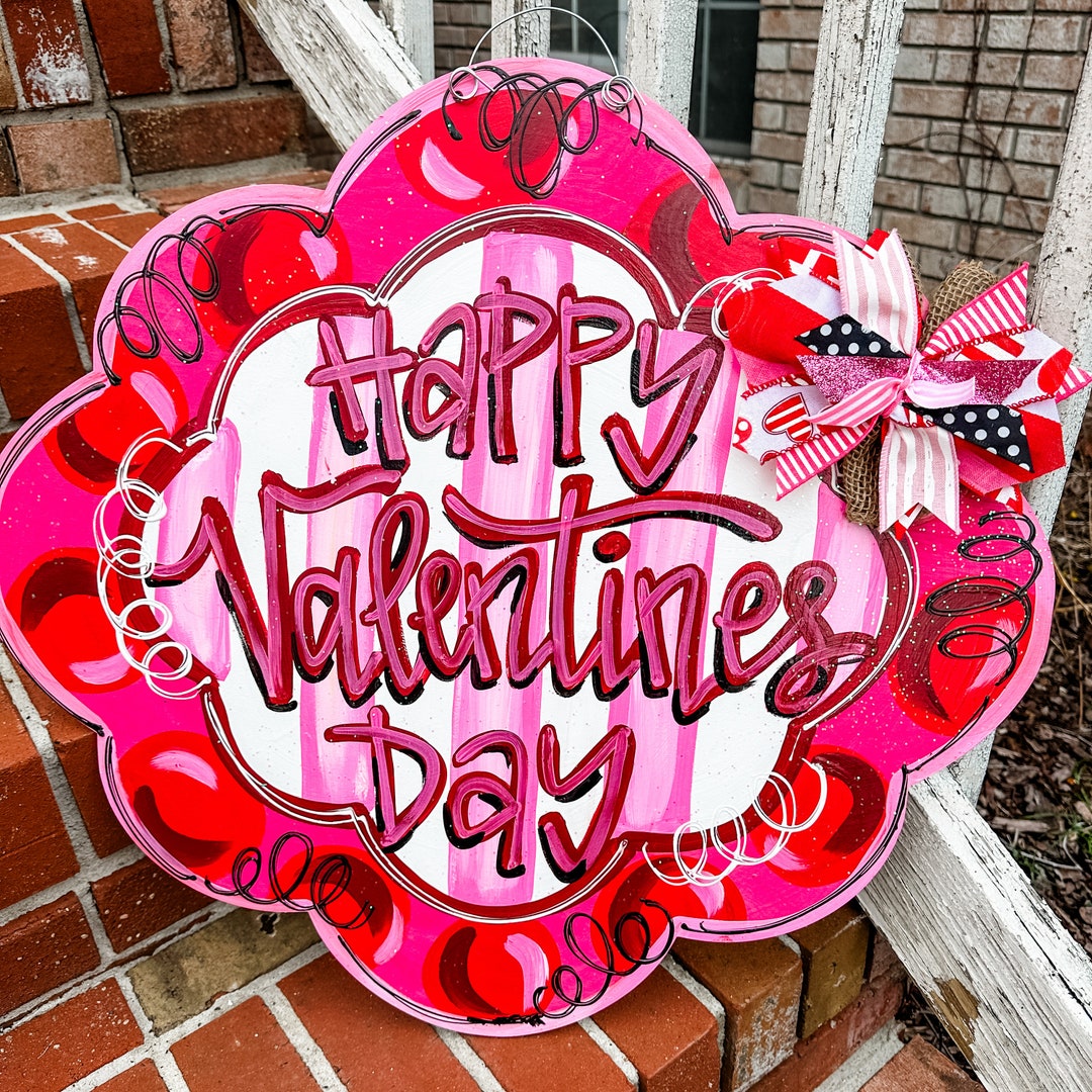 Personalized Door Hanger - Valentine's Day Door Hanger - Valentine Door ...