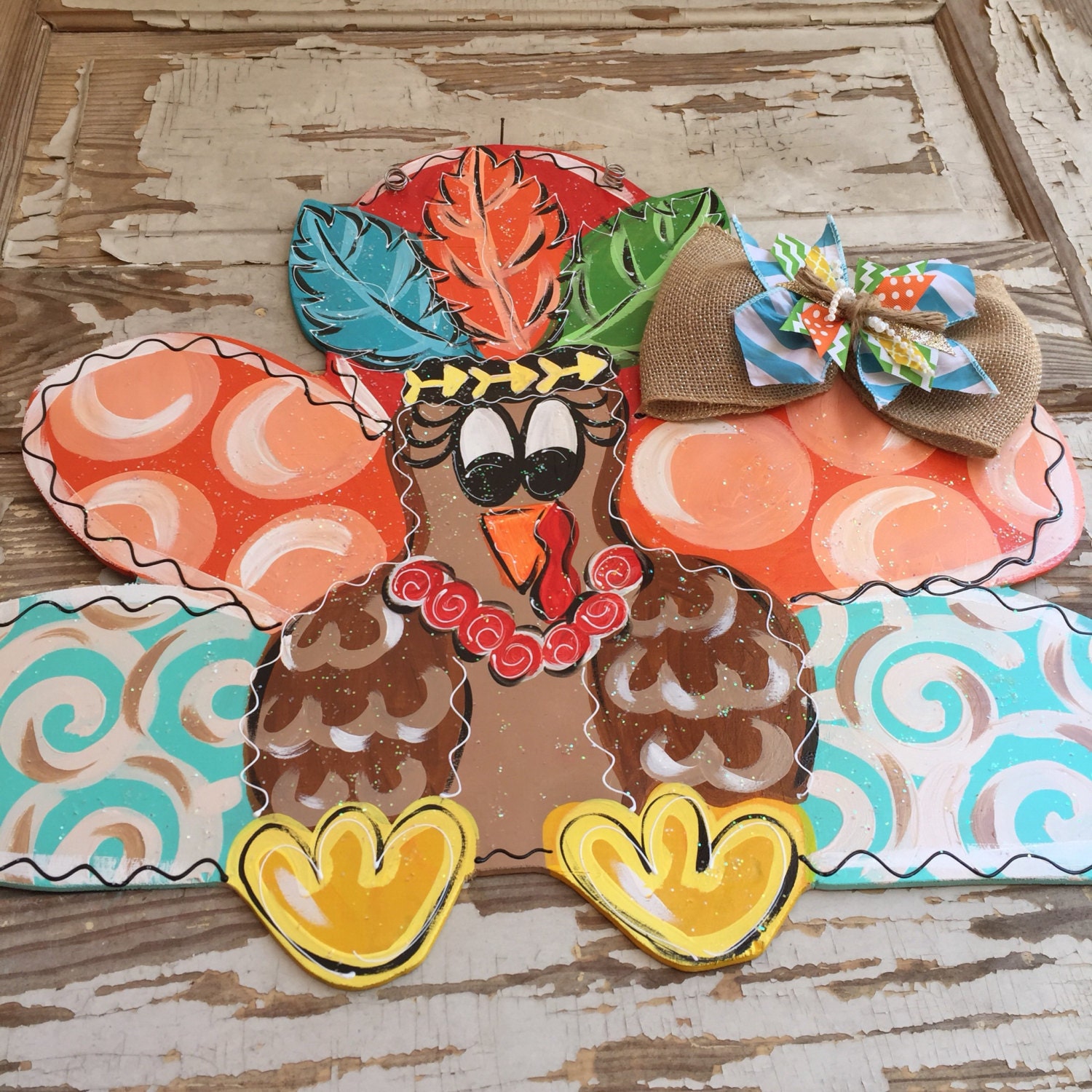 Thanksgiving Door Hanger - Pumpkin Door Decor - Autumn Door Sign - Fall ...
