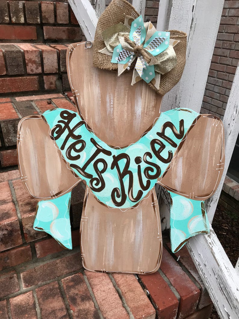 Easter Cross Cross Door Hanger Personalized Door Hanger | Etsy