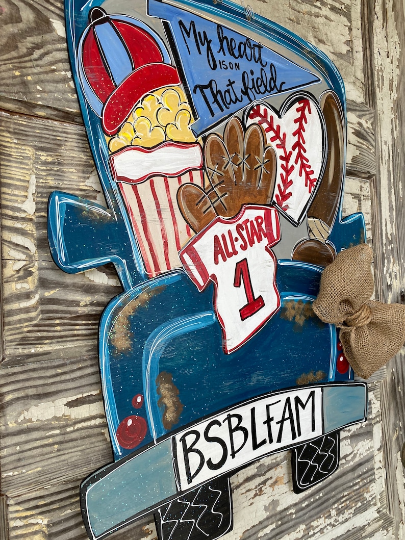 Baseball Door Hanger - Baseball Sign - Baseball Door Decor - Sports ...