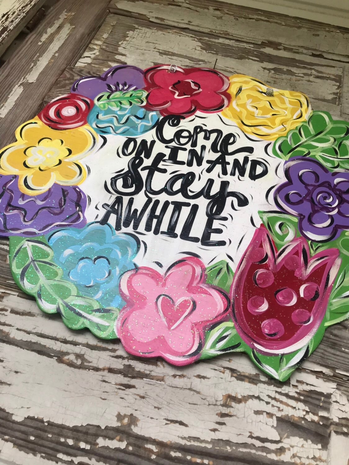 Spring Wreath Spring Door Hanger Floral Wreath Floral | Etsy