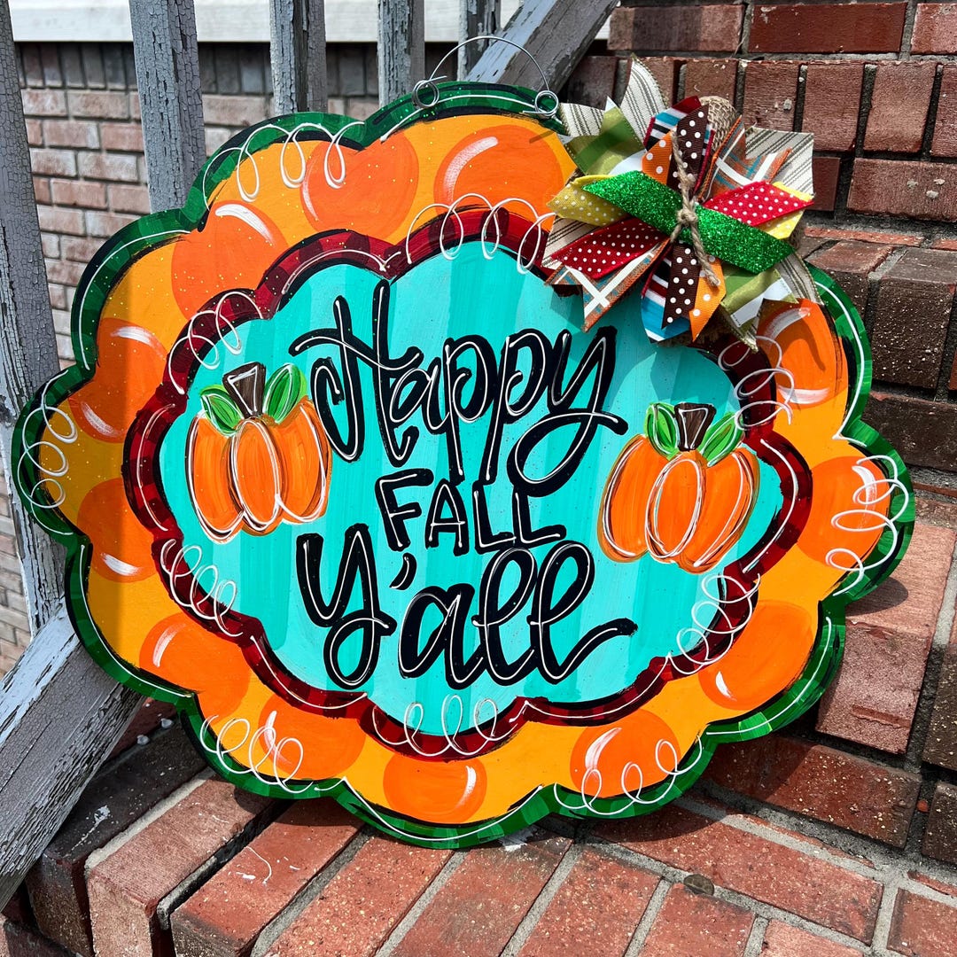 Fall Door Hanger - Pumpkin Door Decor - Autumn Door Sign - Thanksgiving ...