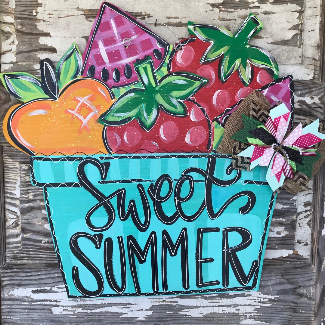 Personalized Door Hanger - Spring Door Hanger - Summer Door Hanger ...