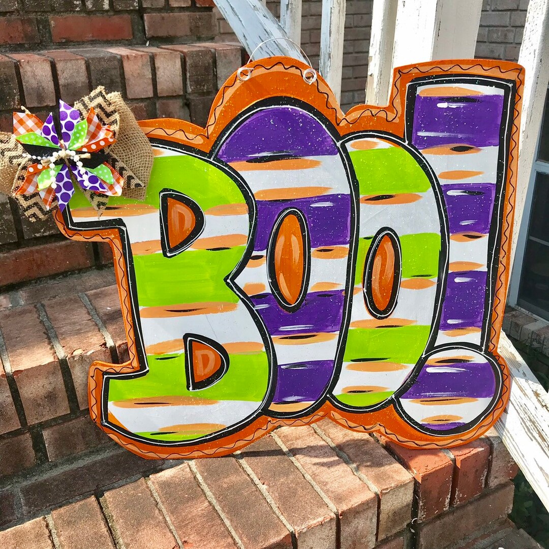 Halloween Door Hanger - Fall Door Hanger - BOO Door Hanger - Halloween ...