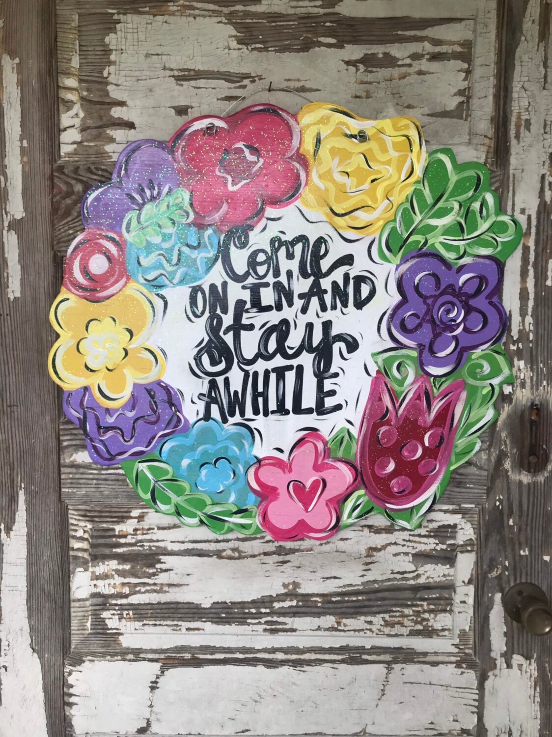 Spring Wreath Spring Door Hanger Floral Wreath Floral | Etsy