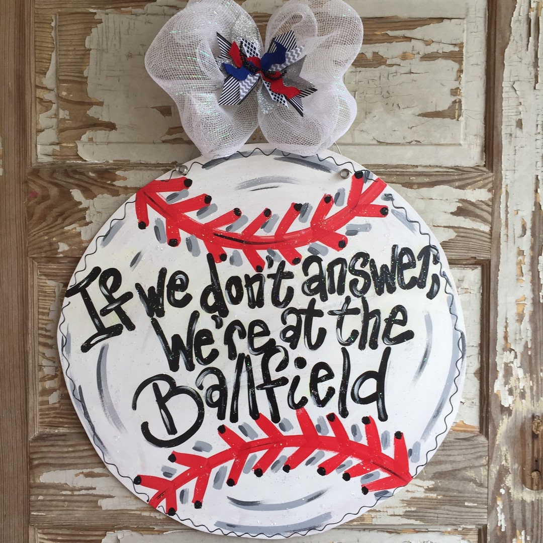 Baseball Door Hanger - Baseball Door Decor - Softball Door Hanger ...