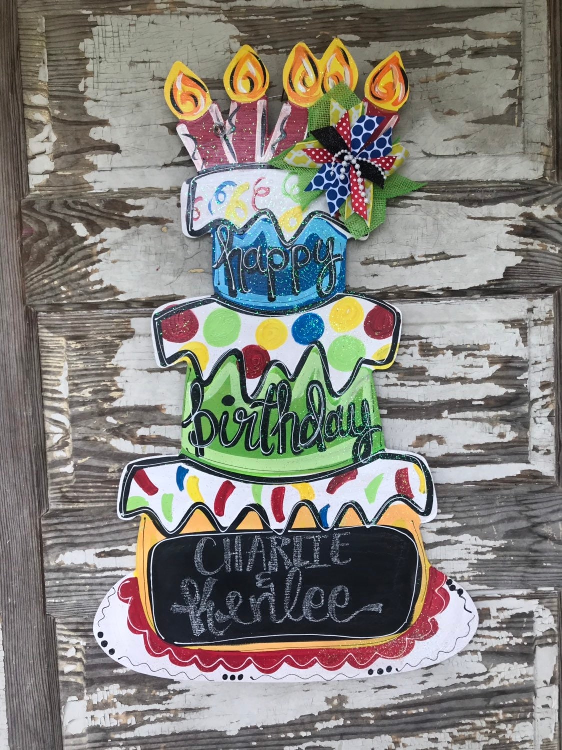Birthday Door Hanger - Personalized Door Hanger - Chalkboard Birthday ...