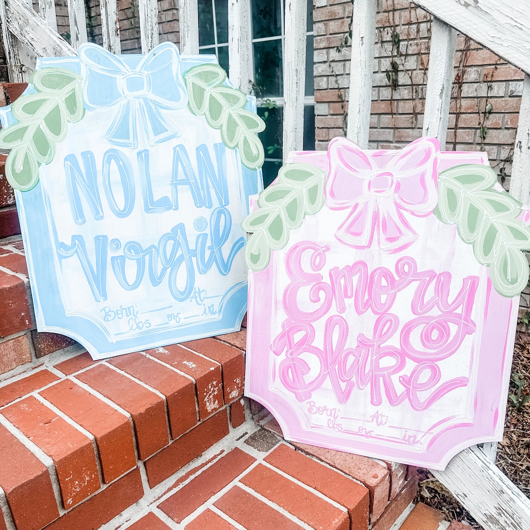 Baby Door Hanger - Hospital Door Hanger - Birth Announcement ...