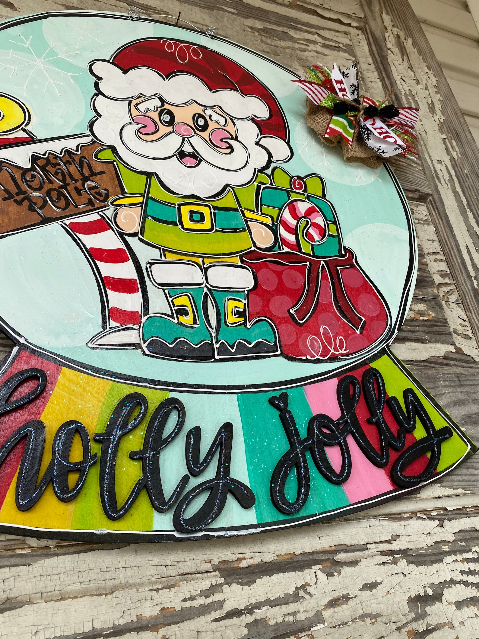 Christmas Door Hanger Santa Door Hanger Holiday Door Decor - Etsy