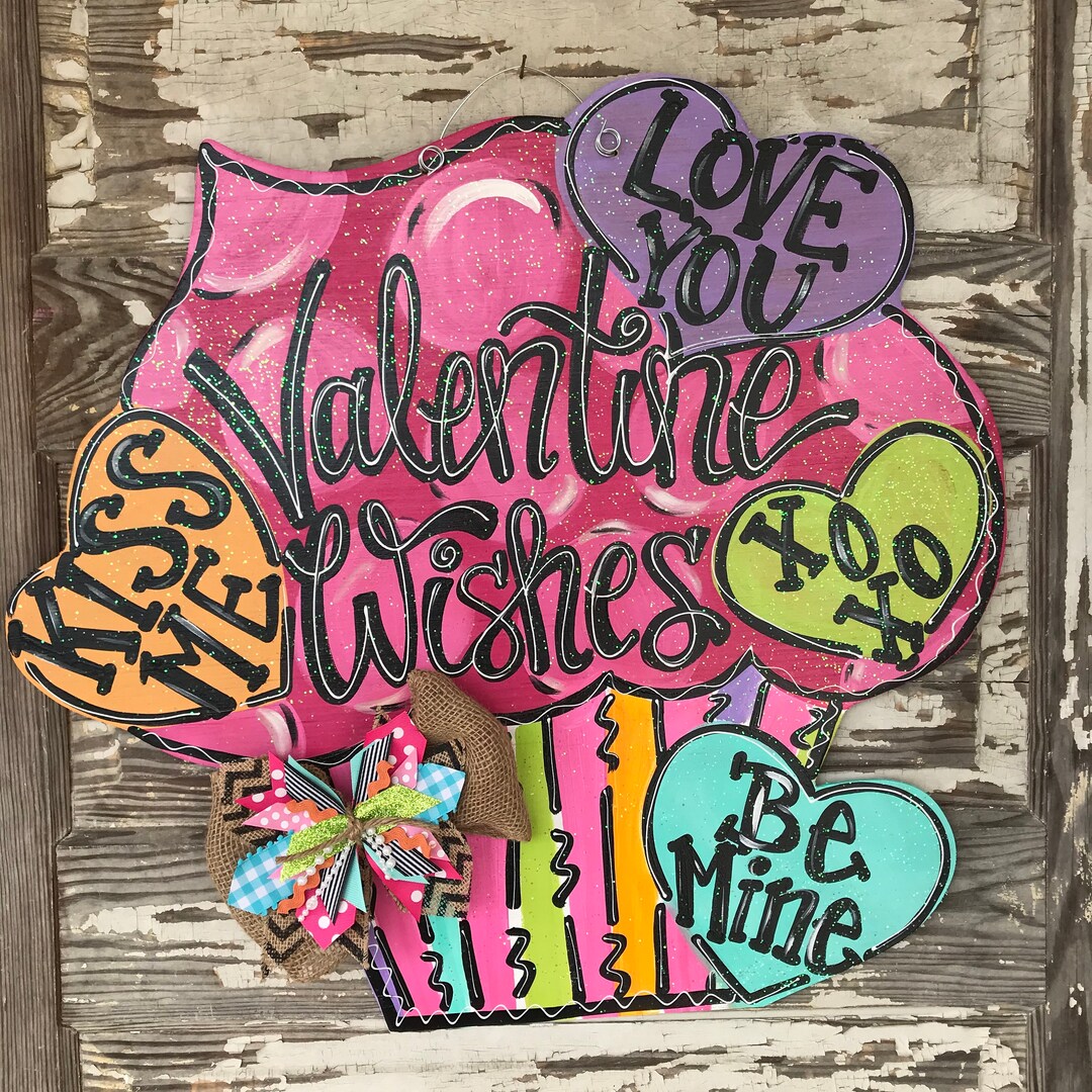 Personalized Door Hanger Valentine's Day Door Hanger Valentine Door ...