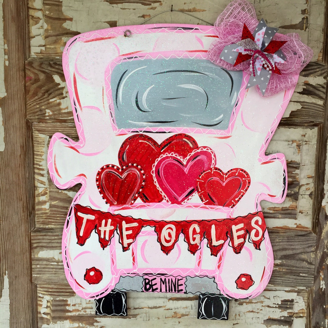 Personalized Door Hanger Valentine's Day Door Hanger Valentine Door ...