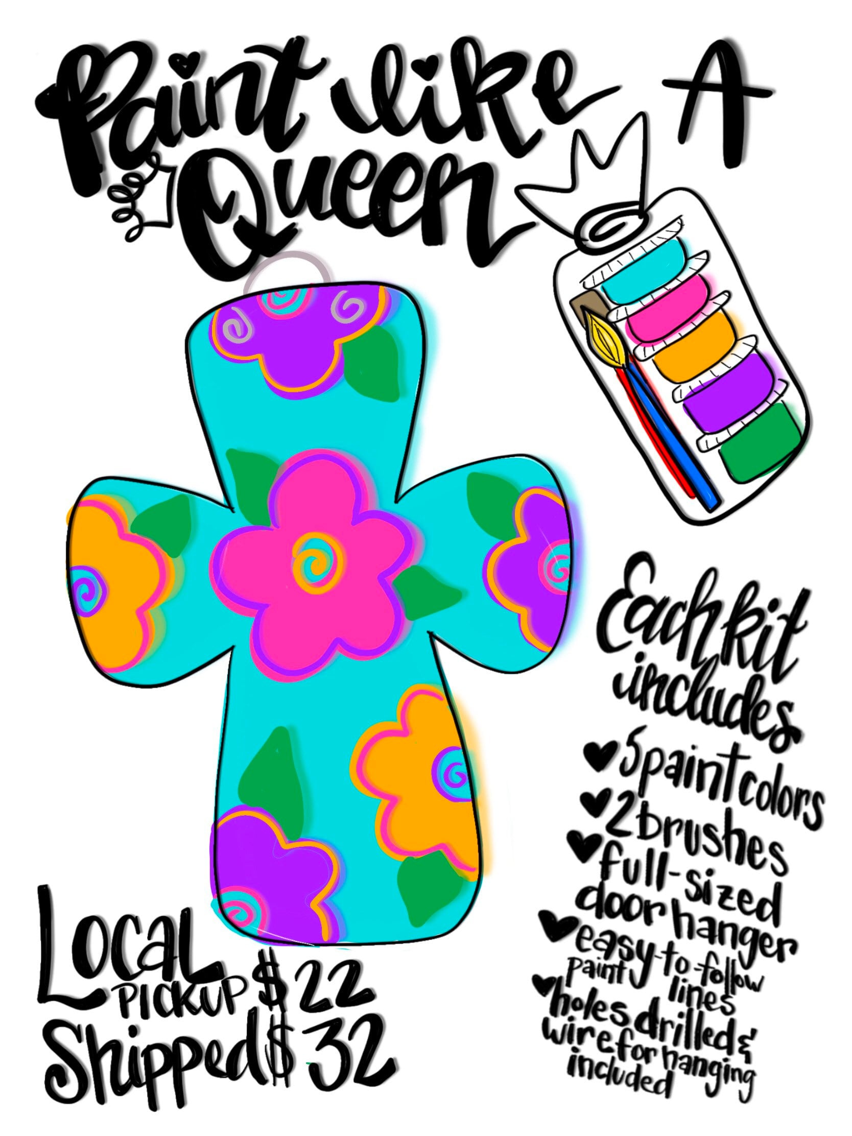 Cross Paint Kit - Paint Kit - DIY Art Project - Paint at Home - Crafts ...