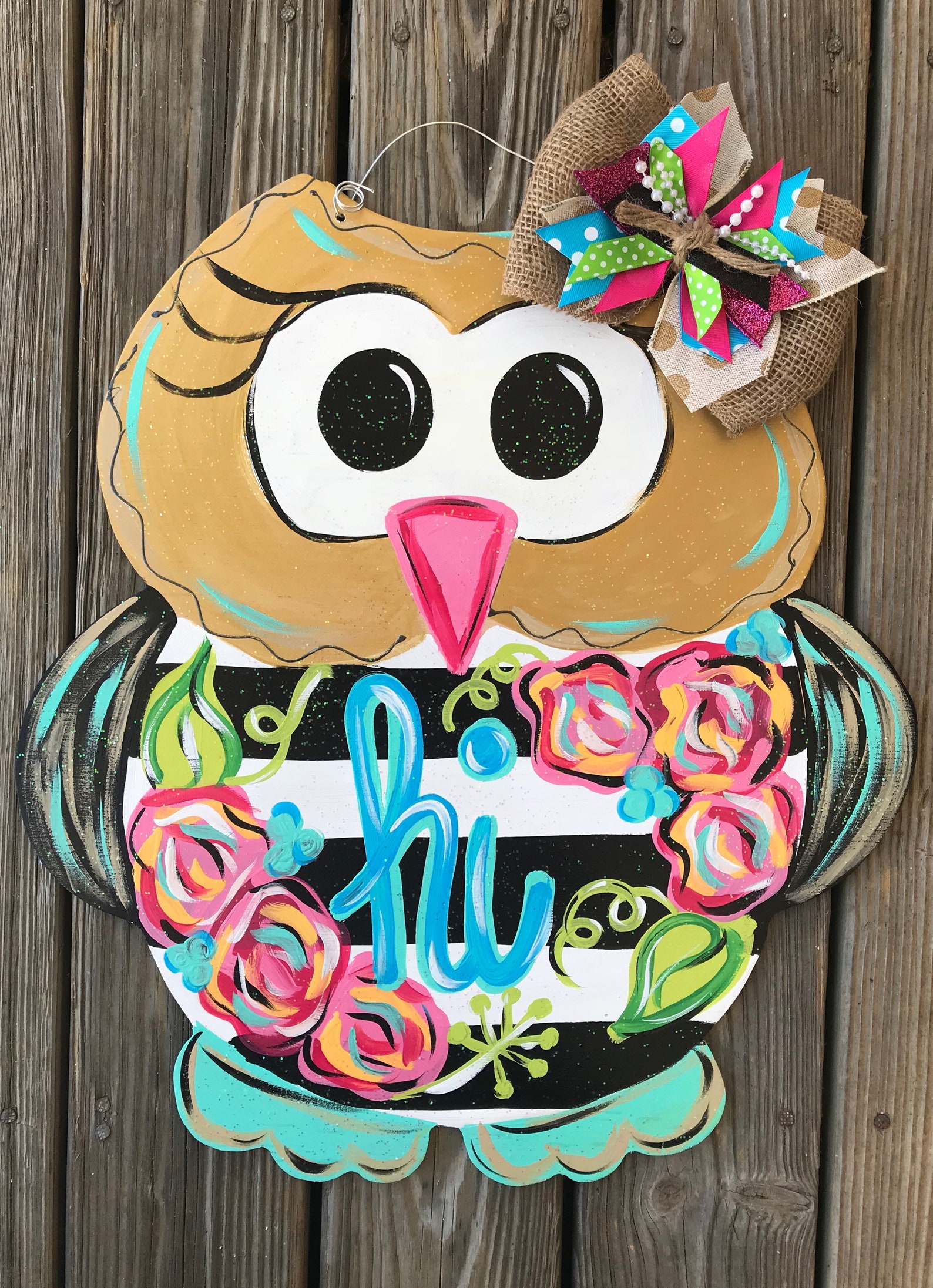 Owl Door Hanger Owl Wreath Spring Door Decor Owl Sign | Etsy