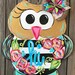 Owl Door Hanger Owl Wreath Spring Door Decor Owl Sign Personalized Door ...