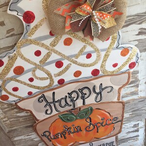 Fall Door Hanger - Pumpkin Door Decor - Autumn Door Sign - Thanksgiving ...