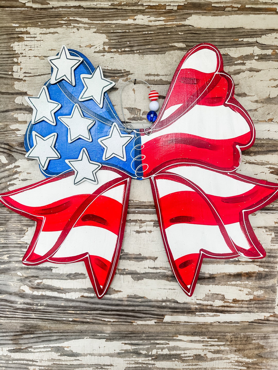 Patriotic Door Hanger - American Flag Door Hanger - Patriotic Decor ...