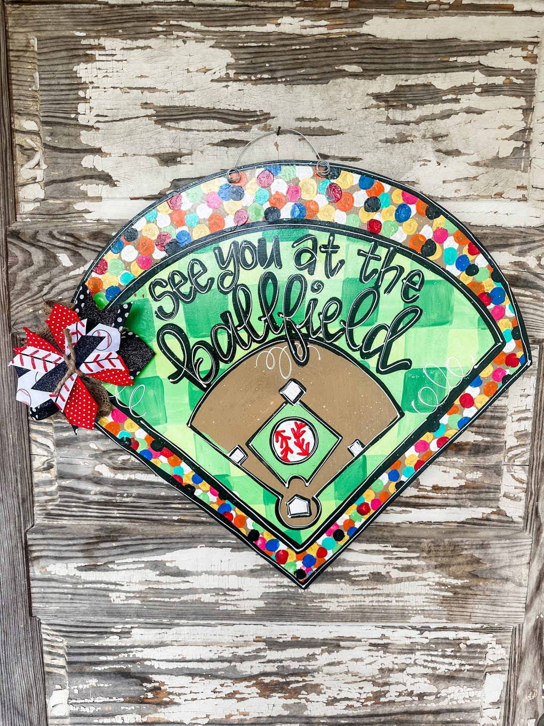 Baseball Door Hanger - Baseball Sign - Baseball Door Decor - Sports ...