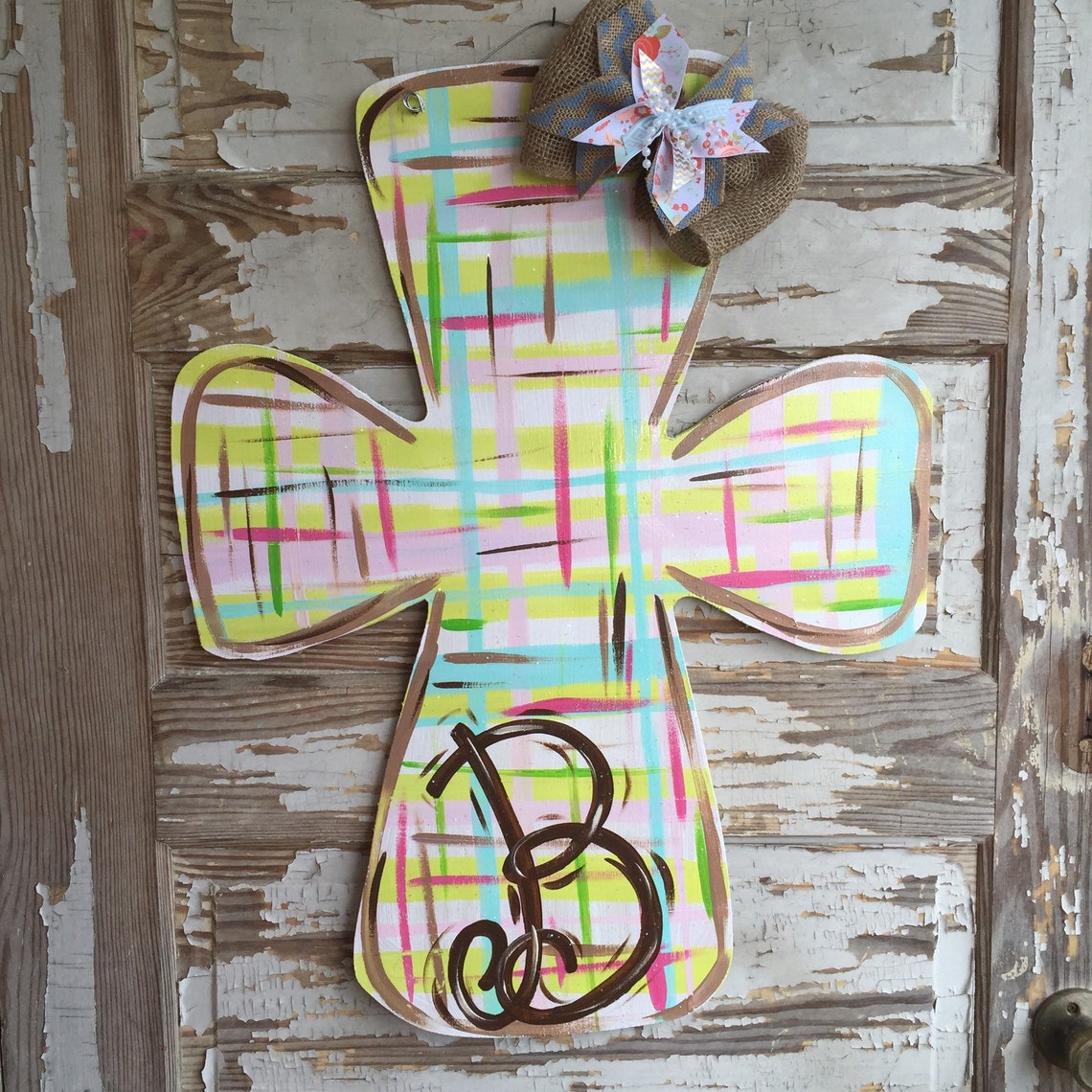 Cross Door Hanger Personalized Door Hanger Spring Door - Etsy