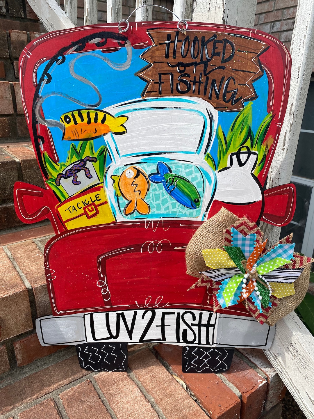 Fishing Door Hanger - Fisherman Door Hanger - Gone Fishing - Lake Sign ...