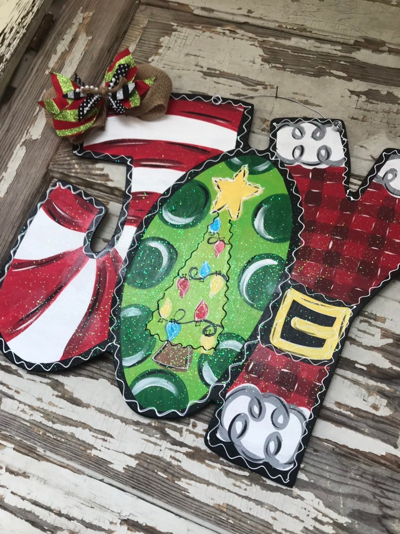 Christmas Door Hanger Santa Door Hanger Holiday Door Decor | Etsy