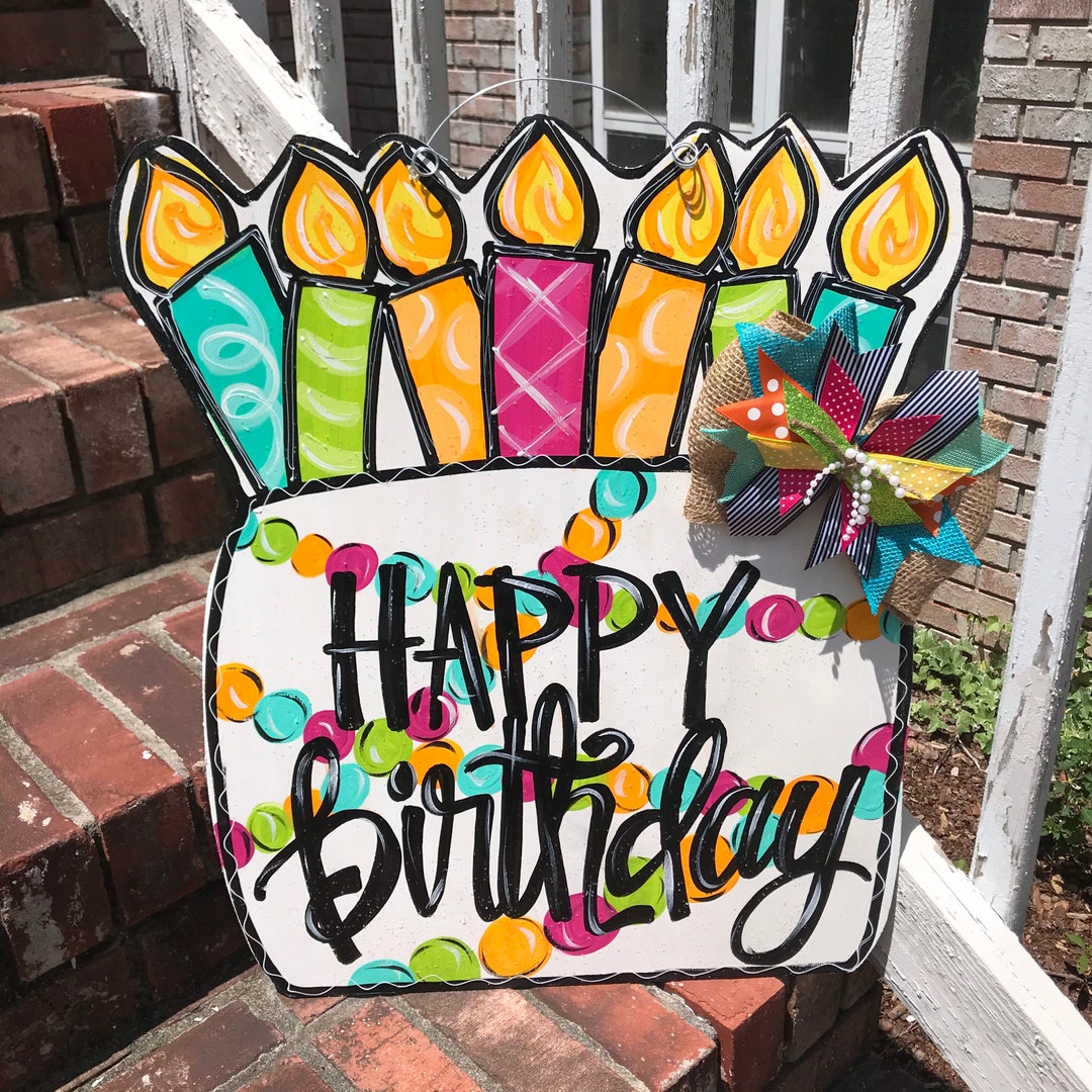 Birthday Door Hanger Personalized Door Hanger Chalkboard Birthday Sign ...
