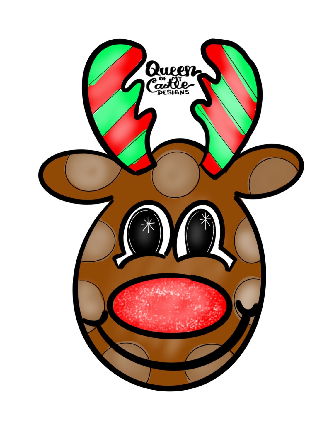 TEMPLATE Rudolph Template Door Hanger Template - DIY Door Hanger - Door ...