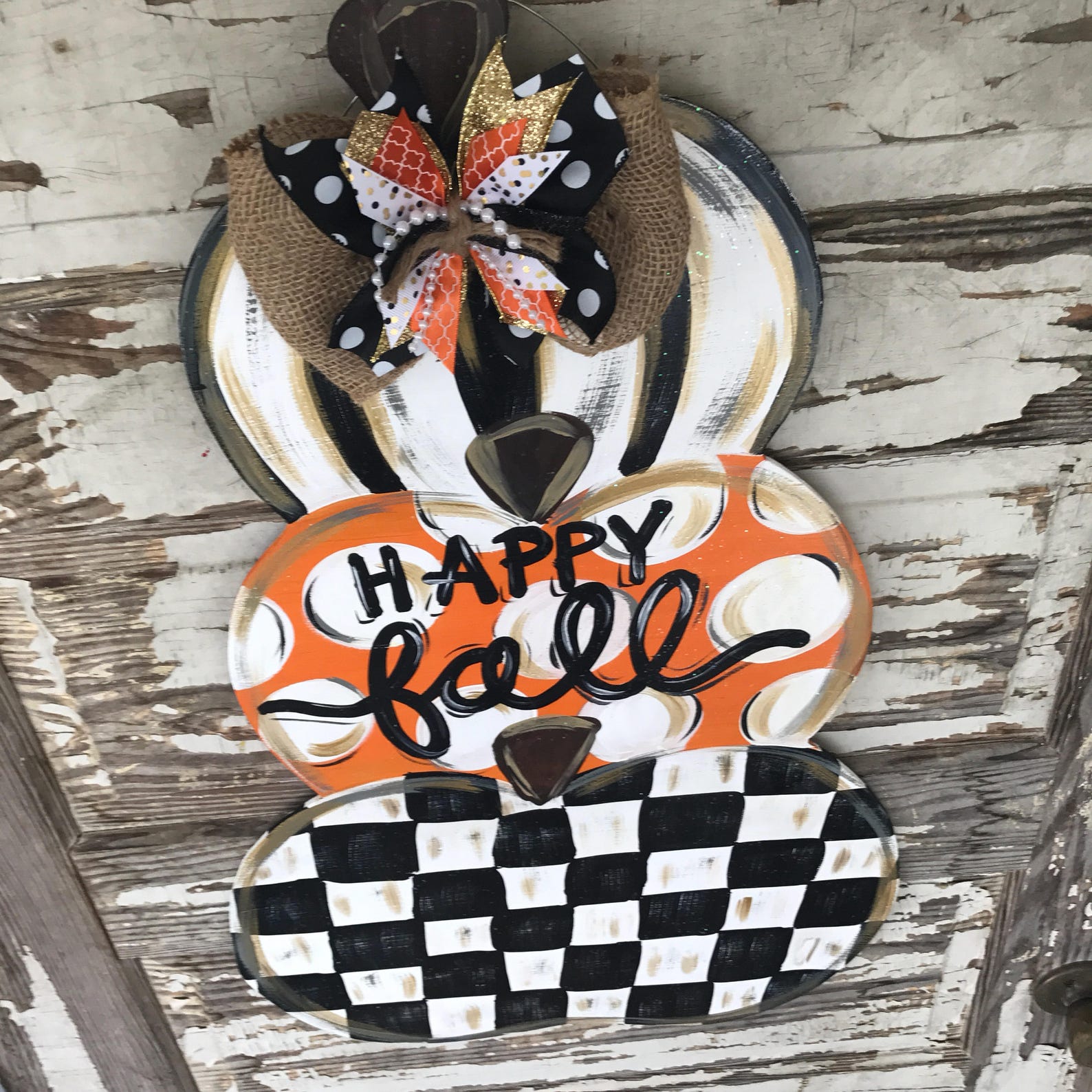 Halloween Door Hanger Fall Door Hanger Pumpkin Door Decor | Etsy