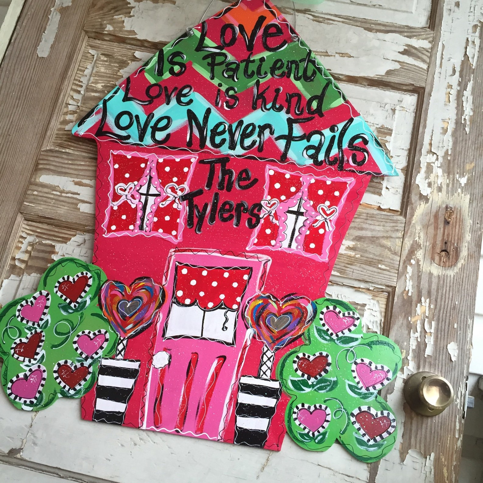 Personalized Door Hanger Valentines Day Door Hanger Love - Etsy