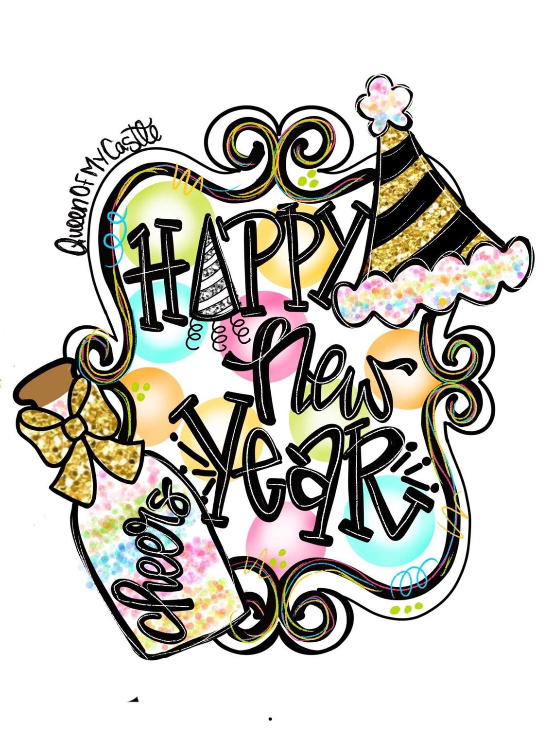 TEMPLATE - New Years Template Door Hanger Template - DIY Door Hanger ...