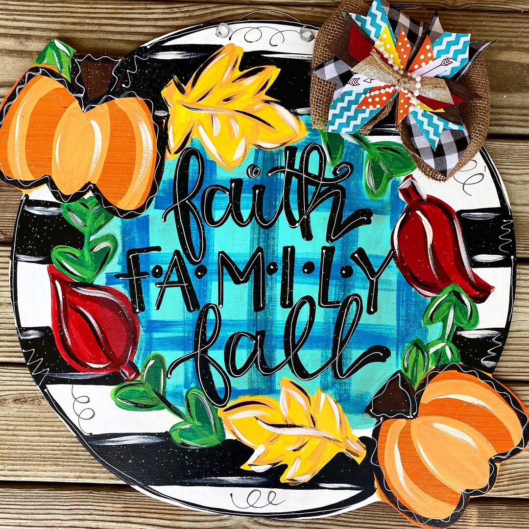 Fall Door Hanger - Pumpkin Door Decor - Autumn Door Sign - Thanksgiving ...